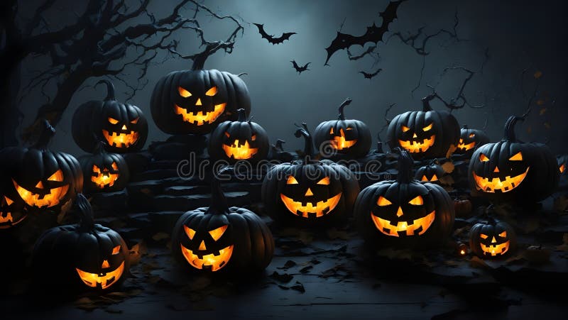 Dark Halloween Abstract Art Stock Image - Image of abstract, orange ...