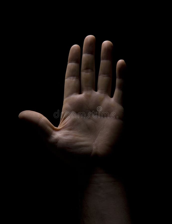 Dark Hand on Black Background Stock Image - Image of opera, contour ...