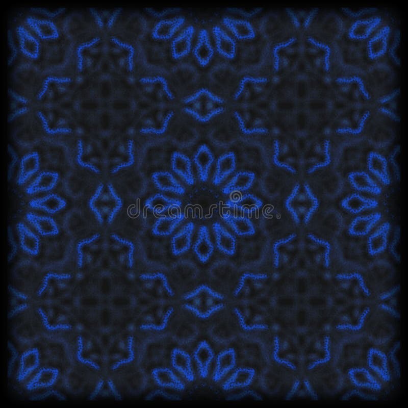 Dark Hand Drawn Blue and Black Pattern Stock Illustration ...