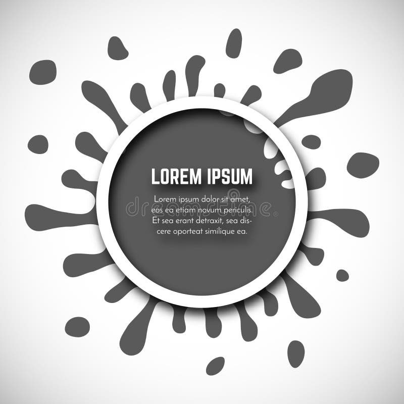 Dark Hand Drawn Paint Splash with White Circle Stock Vector ...