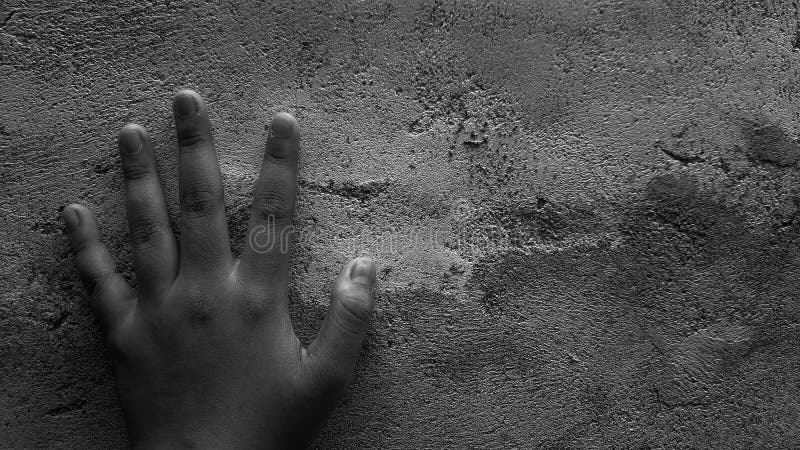 The Dark Hand Reaching the Wall Stock Image - Image of reaching ...