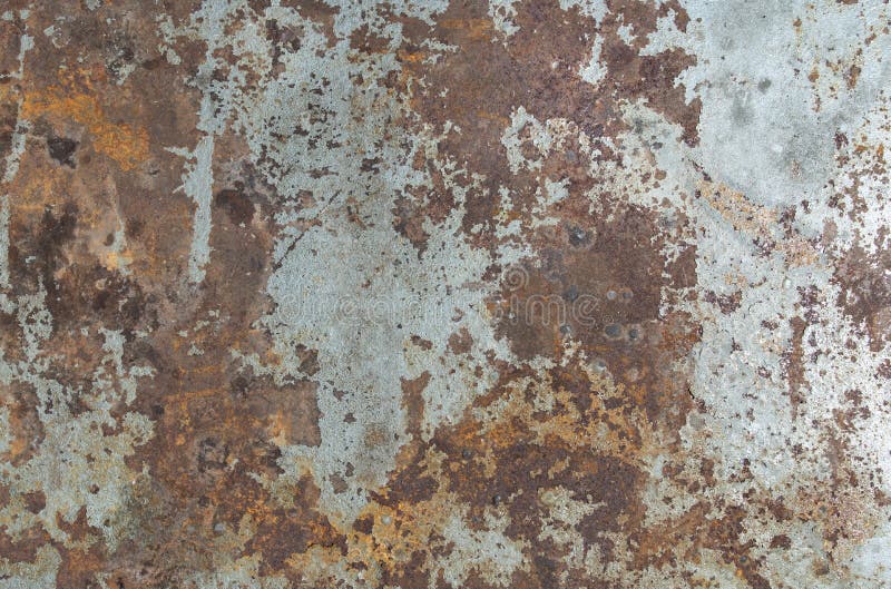 Dark Hard Rust on an Old Sheet of Metal Texture. Iron Surface Full Area ...