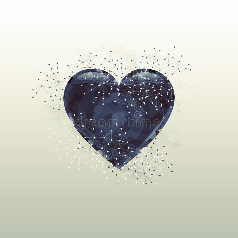 Dark heart stock vector. Illustration of grunge, handmade - 1343720