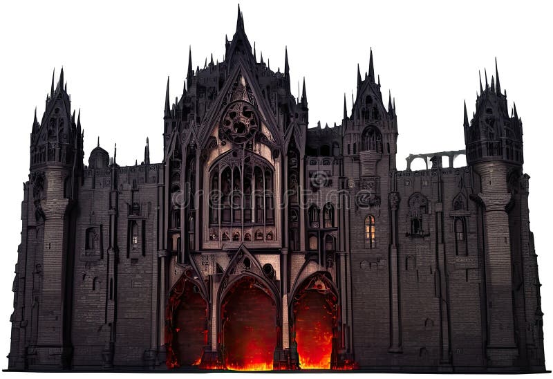 Dark Hell Gate in Fire. Isolated Transparent Background Stock Photo ...