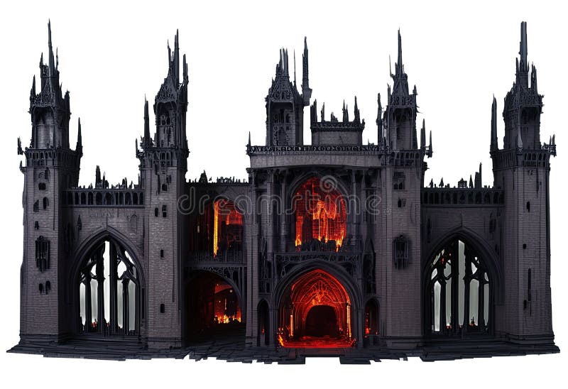 Dark Hell Gate in Fire. Isolated Transparent Background Stock Image ...