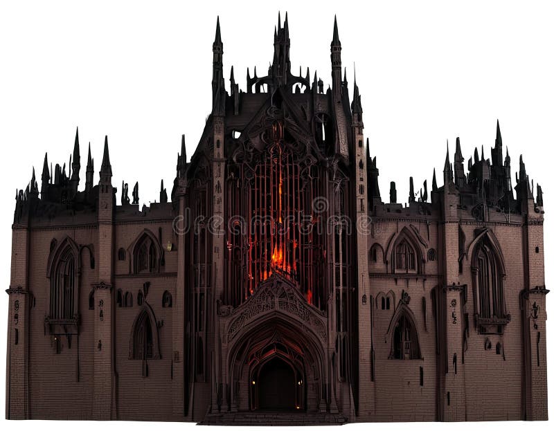 Dark Hell Gate in Fire. Isolated Transparent Background Stock Photo ...