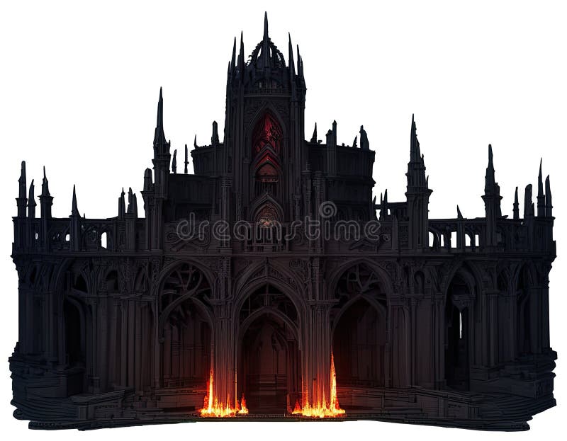 Dark Hell Gate in Fire. Isolated Transparent Background Stock Photo ...