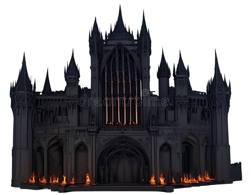 Dark Hell Gate in Fire. Isolated Transparent Background Stock Photo ...