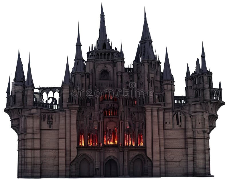 Dark Hell Gate in Fire. Isolated Transparent Background Stock Photo ...