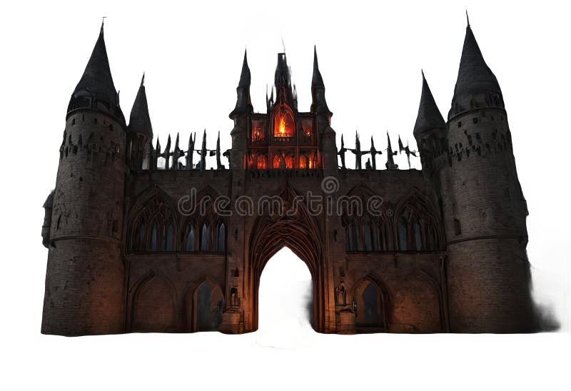 Dark Hell Gate in Fire. Isolated Transparent Background Stock Image ...