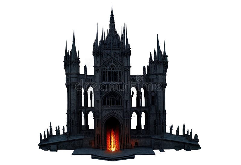 Dark Hell Gate in Fire. Isolated Transparent Background Stock Photo ...