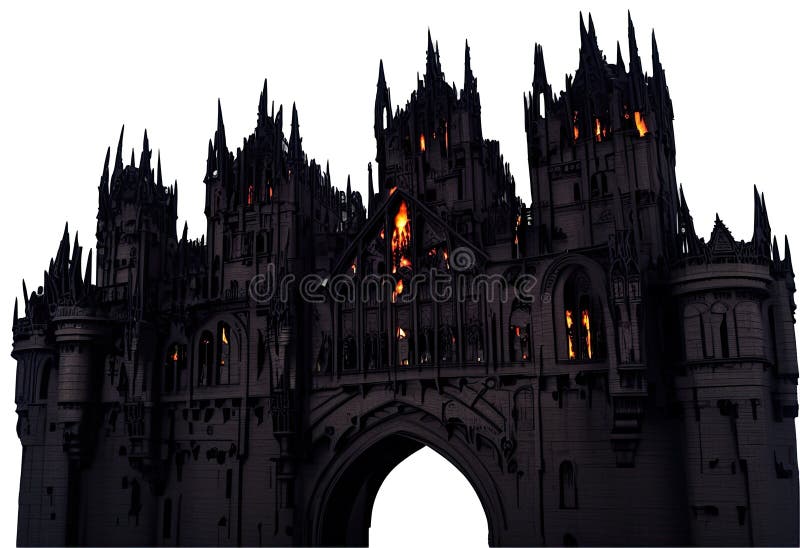 Dark Hell Gate in Fire. Isolated Transparent Background Stock Photo ...