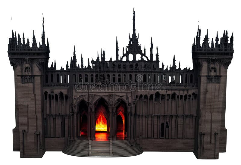 Dark Hell Gate in Fire. Isolated Transparent Background Stock Photo ...