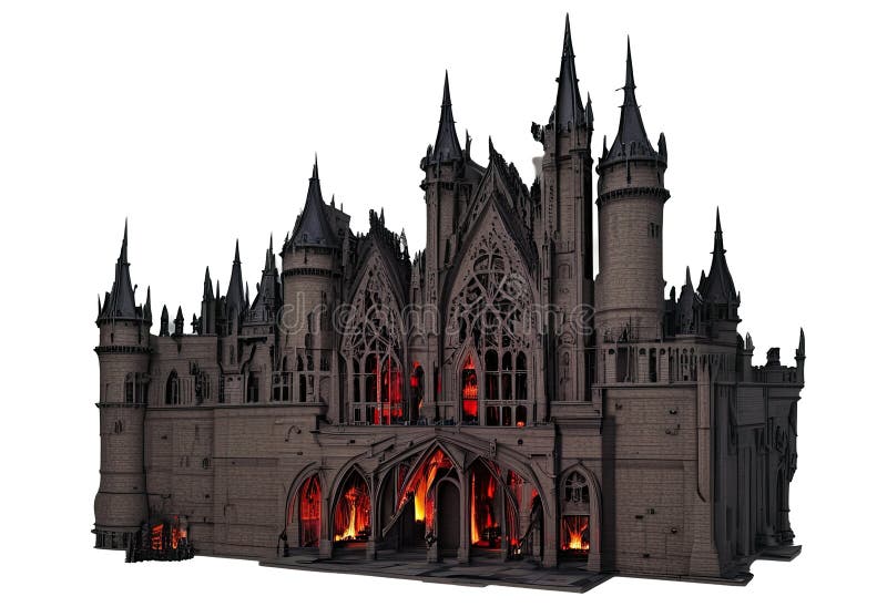 Dark Hell Gate in Fire. Isolated Transparent Background Stock Image ...