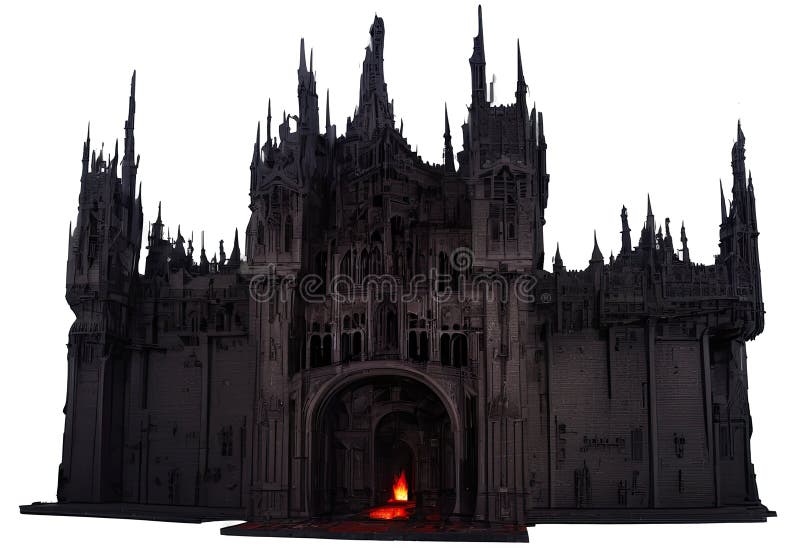 Dark Hell Gate in Fire. Isolated Transparent Background Stock Photo ...