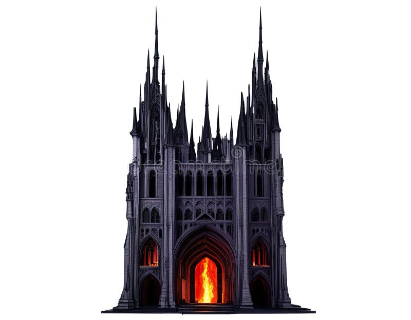 Dark Hell Gate in Fire. Isolated Transparent Background Stock Photo ...