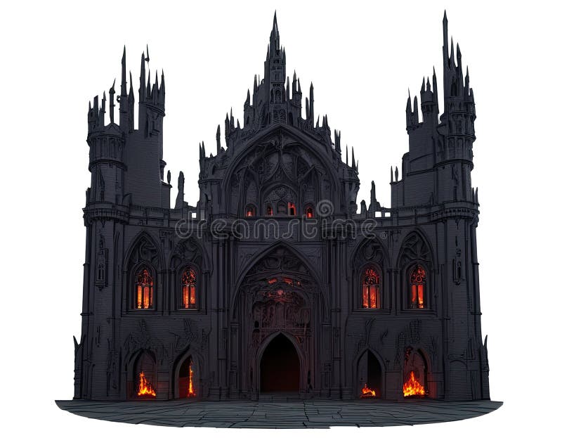 Dark Hell Gate in Fire. Isolated Transparent Background Stock Photo ...