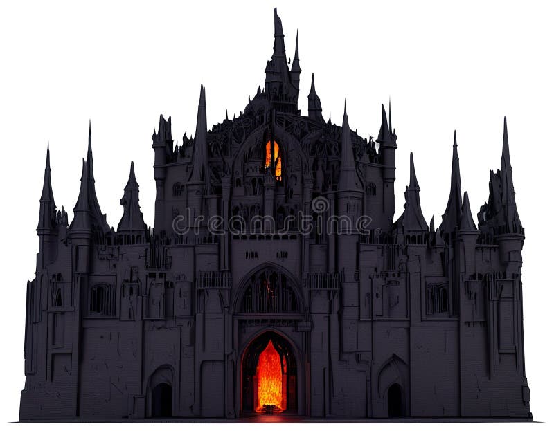 Dark Hell Gate in Fire. Isolated Transparent Background Stock Photo ...