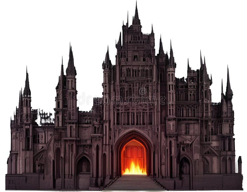 Dark Hell Gate in Fire. Isolated Transparent Background Stock Photo ...