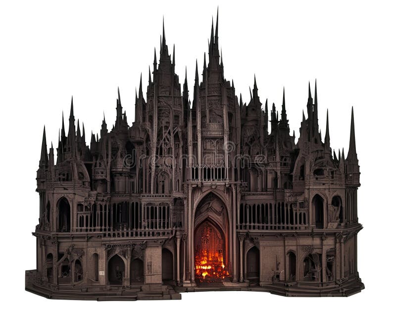 Dark Hell Gate in Fire. Isolated Transparent Background Stock Photo ...