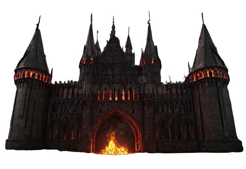 Dark Hell Gate in Fire. Isolated Transparent Background Stock Photo ...