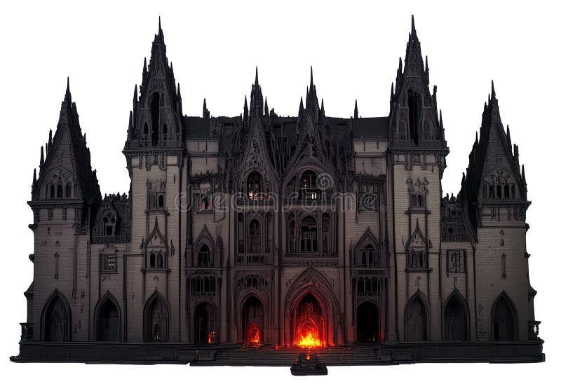 Dark Hell Gate in Fire. Isolated Transparent Background Stock Photo ...