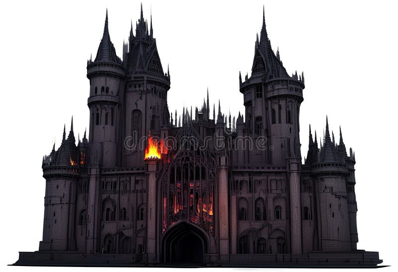 Dark Hell Gate in Fire. Isolated Transparent Background Stock Photo ...