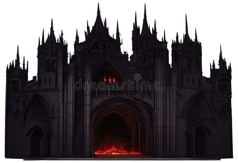 Dark Hell Gate in Fire. Isolated Transparent Background Stock Photo ...
