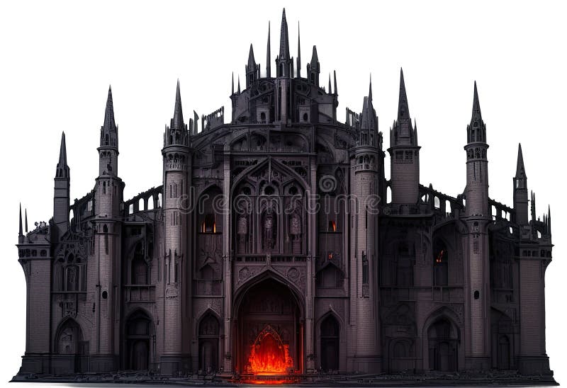 Dark Hell Gate in Fire. Isolated Transparent Background Stock Photo ...