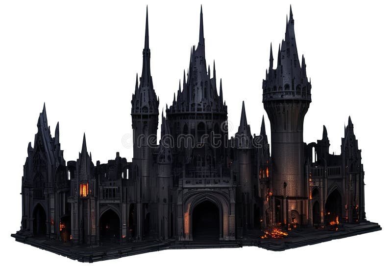 Dark Hell Gate in Fire. Isolated Transparent Background Stock Photo ...