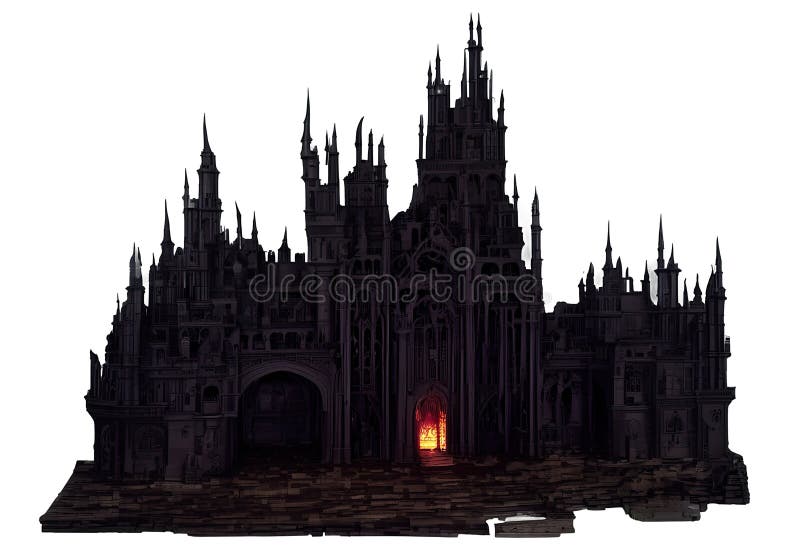 Dark Hell Gate in Fire. Isolated Transparent Background Stock Photo ...