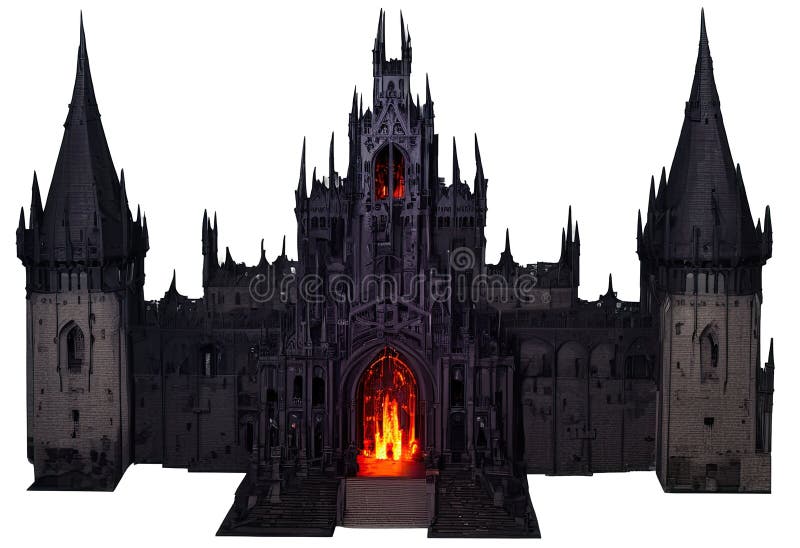 Dark Hell Gate in Fire. Isolated Transparent Background Stock Photo ...