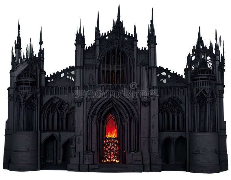 Dark Hell Gate in Fire. Isolated Transparent Background Stock Photo ...