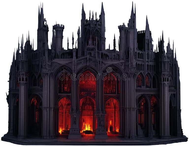 Dark Hell Gate in Fire. Isolated Transparent Background Stock Photo ...