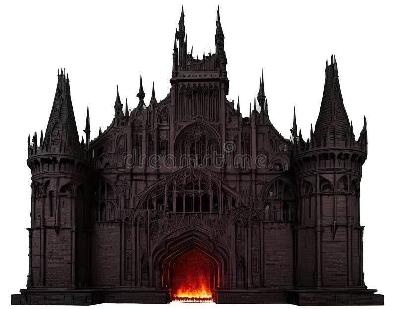 Dark Hell Gate in Fire. Isolated Transparent Background Stock Photo ...