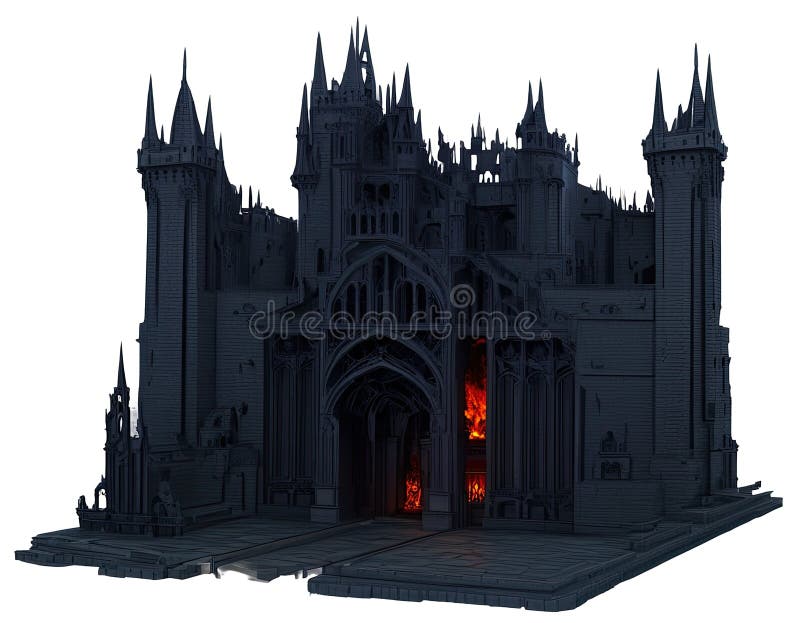 Dark Hell Gate in Fire. Isolated Transparent Background Stock Photo ...