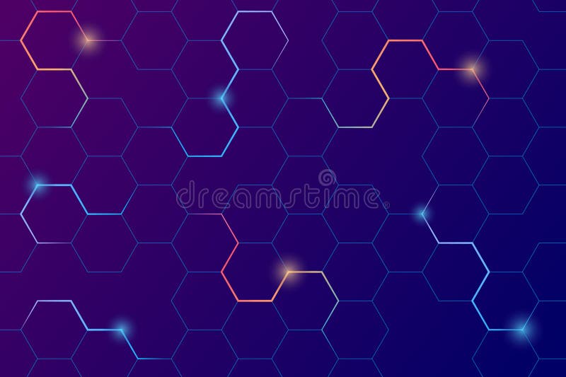 Dark Hexagon Abstract Technology Background. Stock Illustration ...