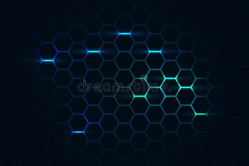 Dark Hexagon Abstract Technology Background. Hexagonal Gaming Vector ...