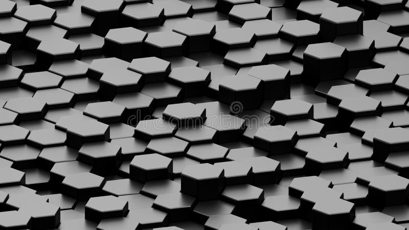 Dark Hexagon Wallpaper or Background. 3d Render Stock Illustration ...