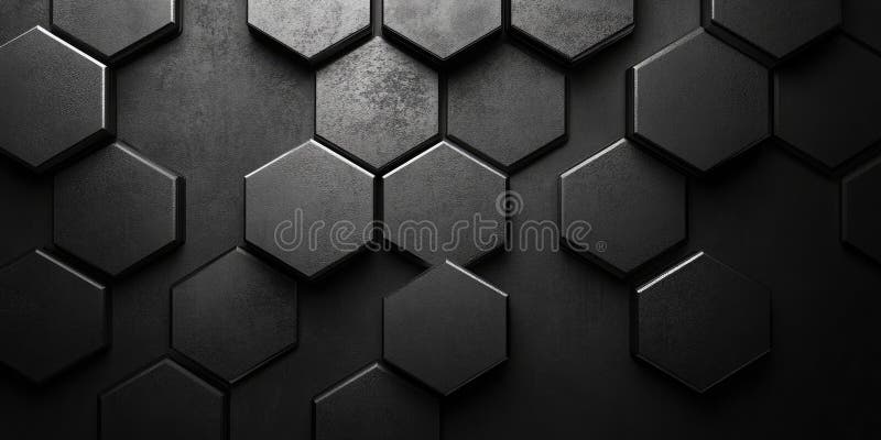 Dark Hexagonal Tiles Create a Modern and Sleek Textured Pattern on a ...