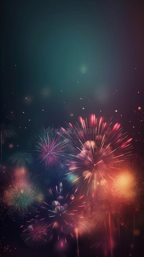 Dark Holiday Firework Background. Illustration Generative AI Stock ...