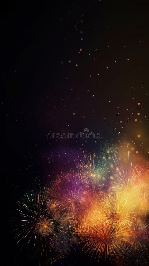 Dark Holiday Firework Background. Illustration Generative AI Stock ...
