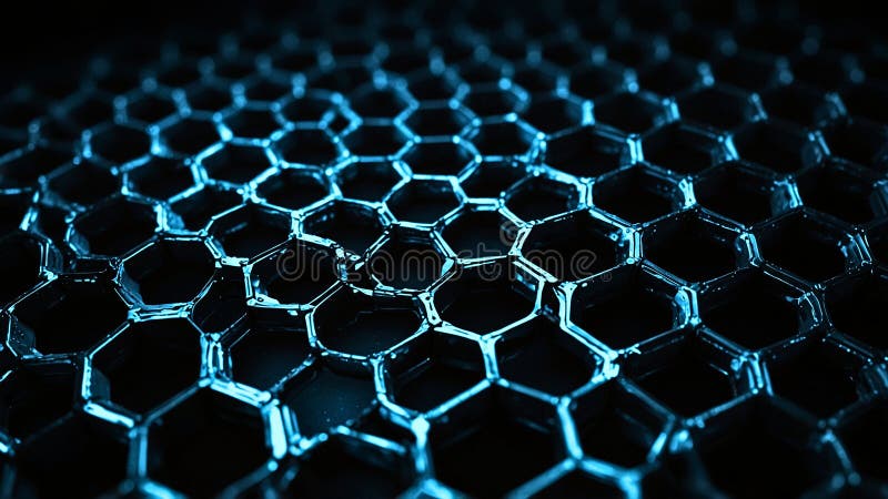 Dark Honeycomb Pattern with Neon Blue Highlights – Futuristic Touch ...