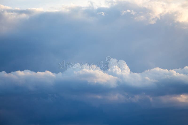 Horizontal Clouds on a Blue Evening Sky Stock Image - Image of outdoor ...