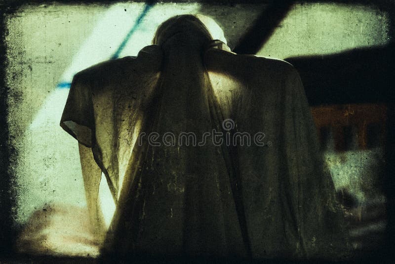 A Dark Horror Concept. of a Haunted Ghostly Figure Silhouetted Against ...