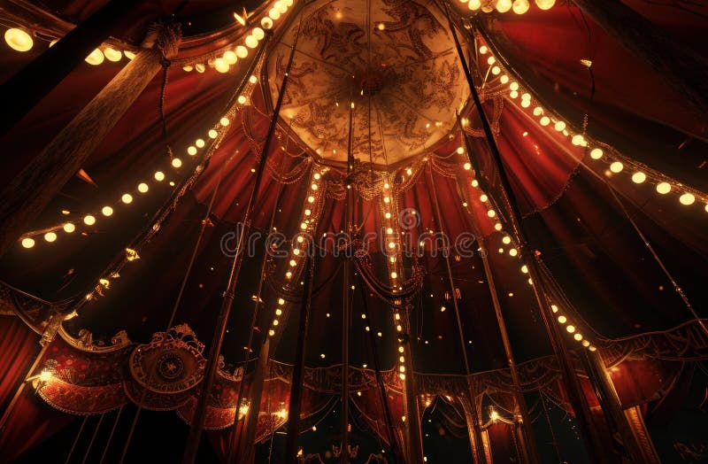 A Dark and Huge Circus Tent with Overhead Lighting Stock Image - Image of overhead, huge: 306430867