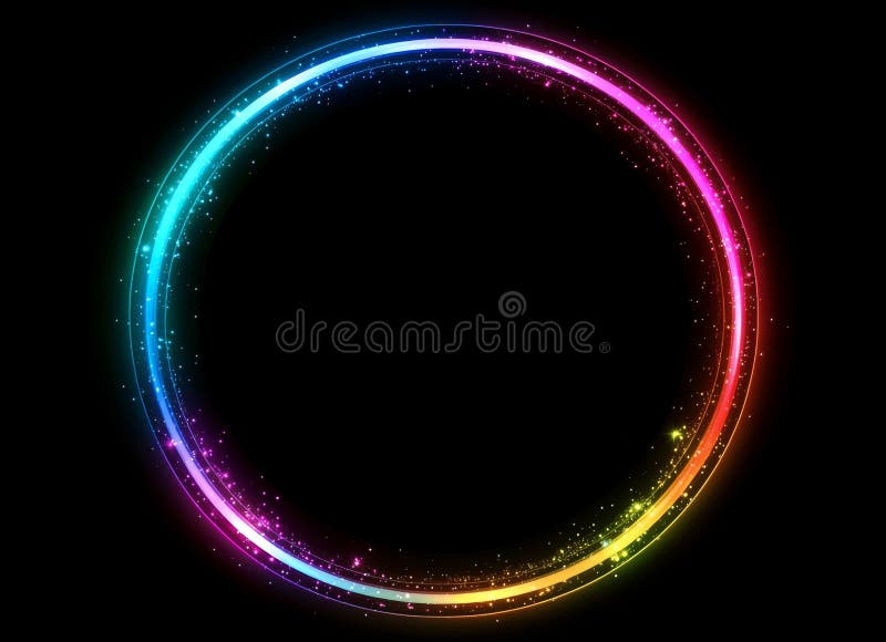 The Dark is Illuminated by Vibrant, Concentric Neon Rings that Create a ...