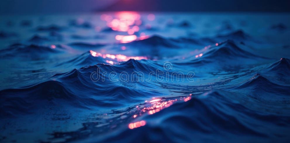 Dark Indigo Ocean Waters Reflected in Shiny Surface, Reflective Surface ...