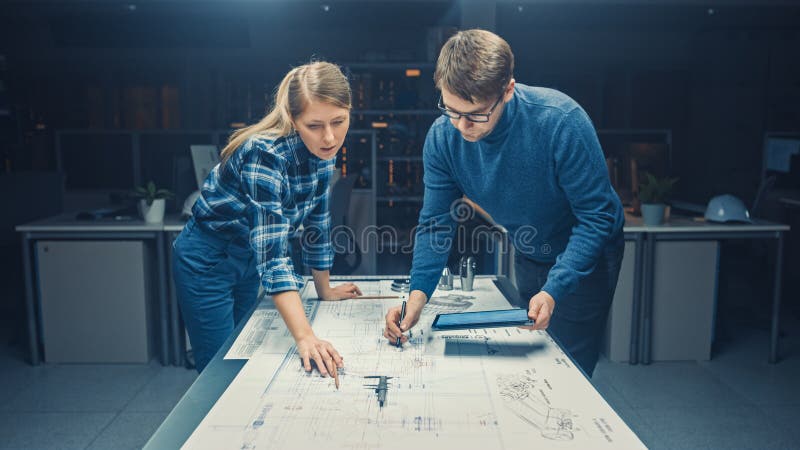 In the Dark Industrial Design Engineering Facility Male and Female ...