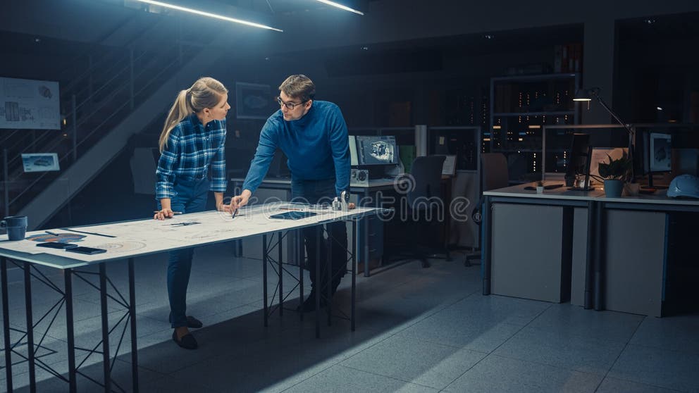 In the Dark Industrial Design Engineering Facility Male and Female ...